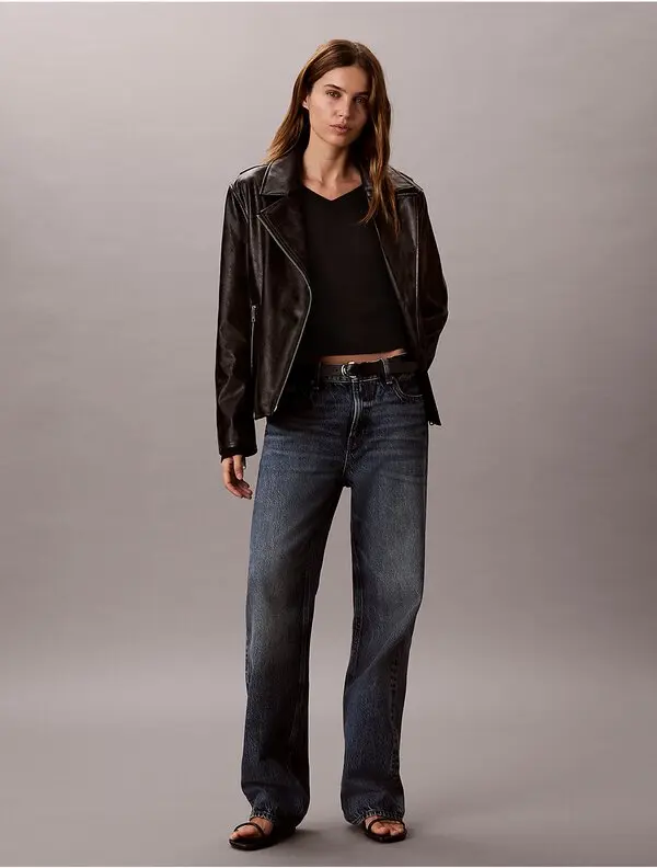 Calvin Klein Faux Leather Moto Jacket