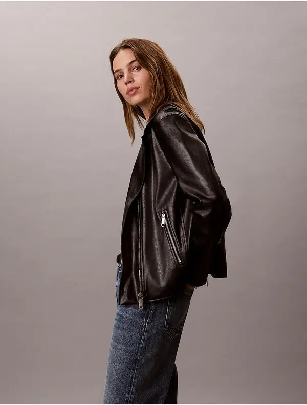 Calvin Klein Faux Leather Moto Jacket