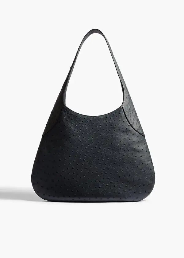 Khaite Large Joan Hobo In Ostrich - Midnight Navy