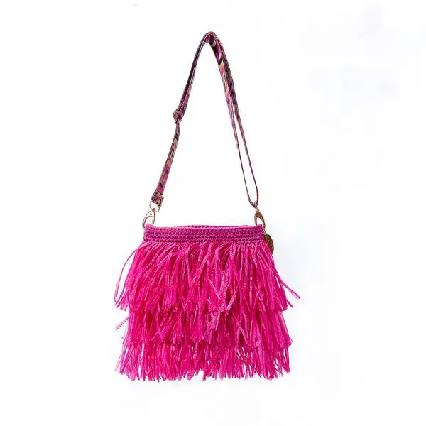 SPEIRA Mini Tote Raffia Bag - Pink