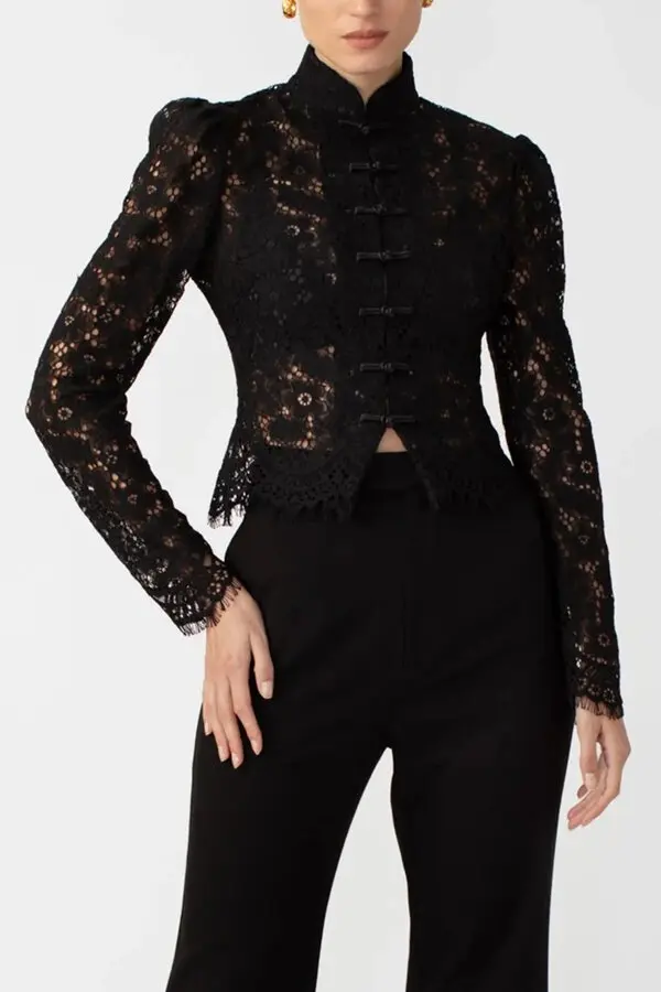 SAU LEE Roberta Lace Top