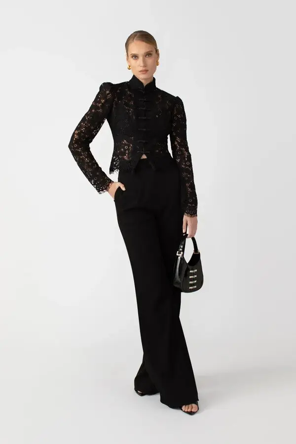 SAU LEE Roberta Lace Top