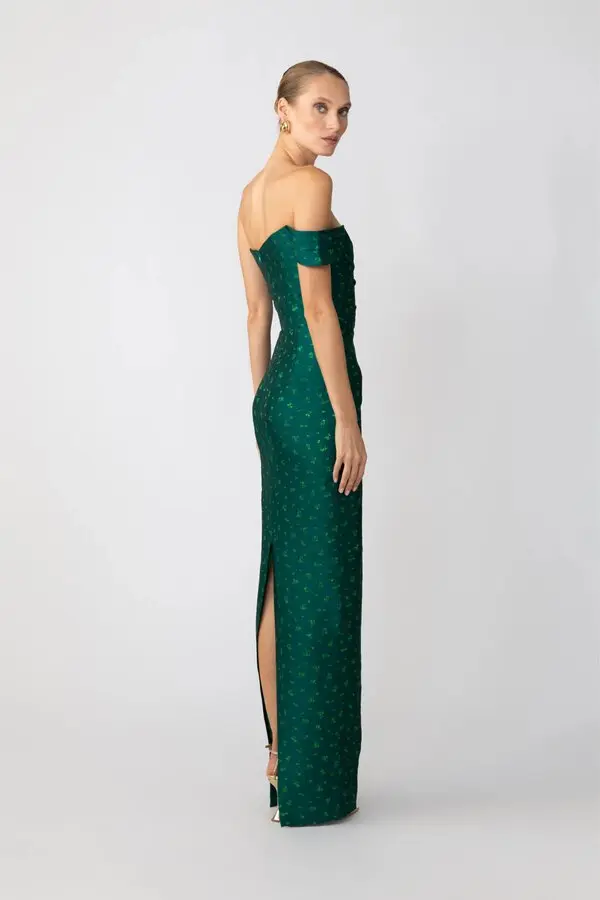 SAU LEE Jackson Jacquard Gown