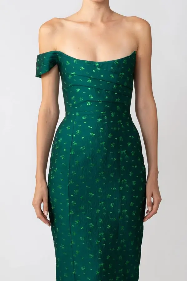 SAU LEE Jackson Jacquard Gown