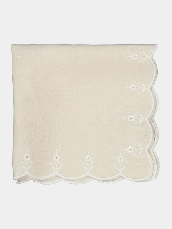 Borgo Delle Tovaglie Carlotta Linen Napkin In Ivory - Cream