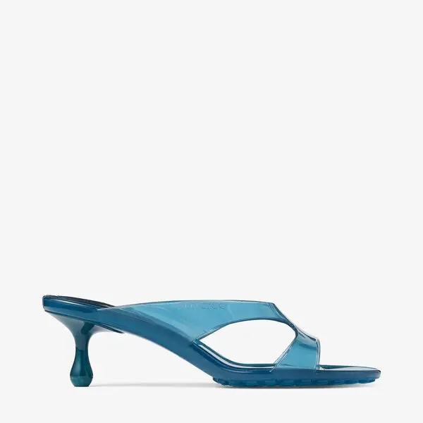 JIMMY CHOO Jelly Drop 50 Mule Sandals - Light Lagoon