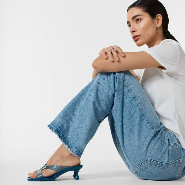JIMMY CHOO Jelly Drop 50 Mule Sandals - Light Lagoon