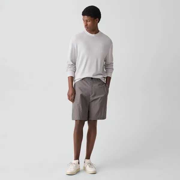 Theory Textured Recycled Nylon Drawstring Shorts - Carbon