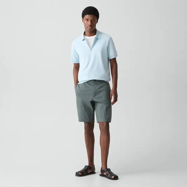 Theory Textured Recycled Nylon Drawstring Shorts - Pine Grove