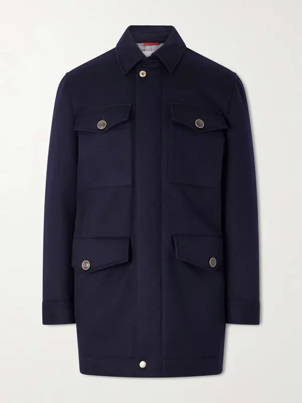 Brunello Cucinelli Padded Cashmere Jacket - Navy