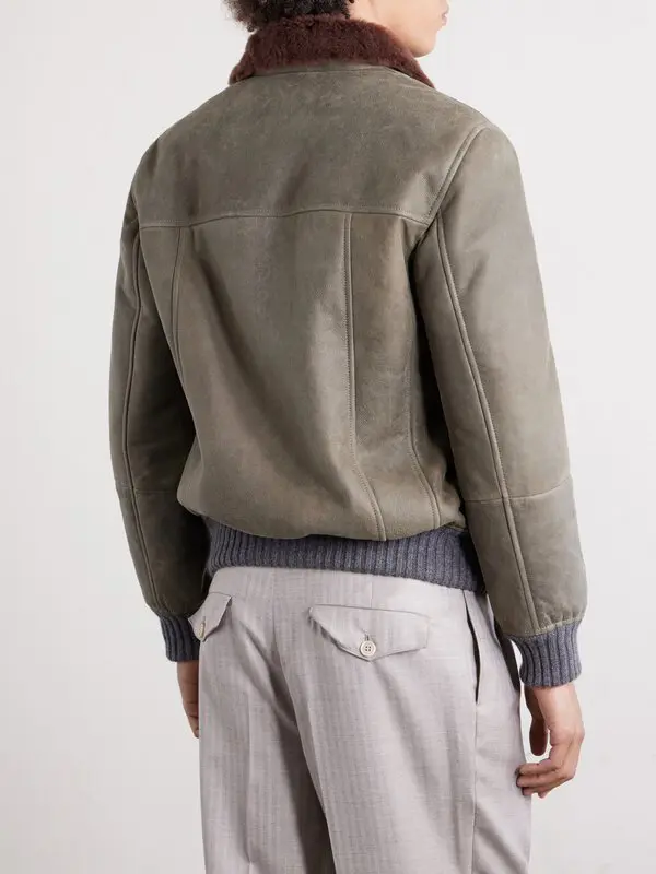 Brunello Cucinelli Shearling Bomber Jacket