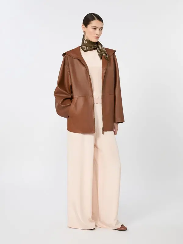 Max Mara Relaxed Fit Heavy Silk Wide-leg Trousers With Monogram Detail