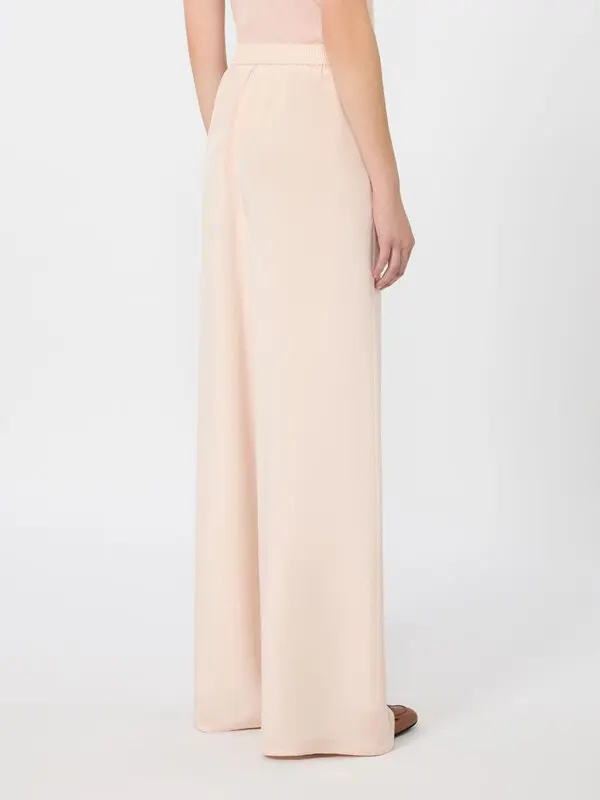 Max Mara Relaxed Fit Heavy Silk Wide-leg Trousers With Monogram Detail