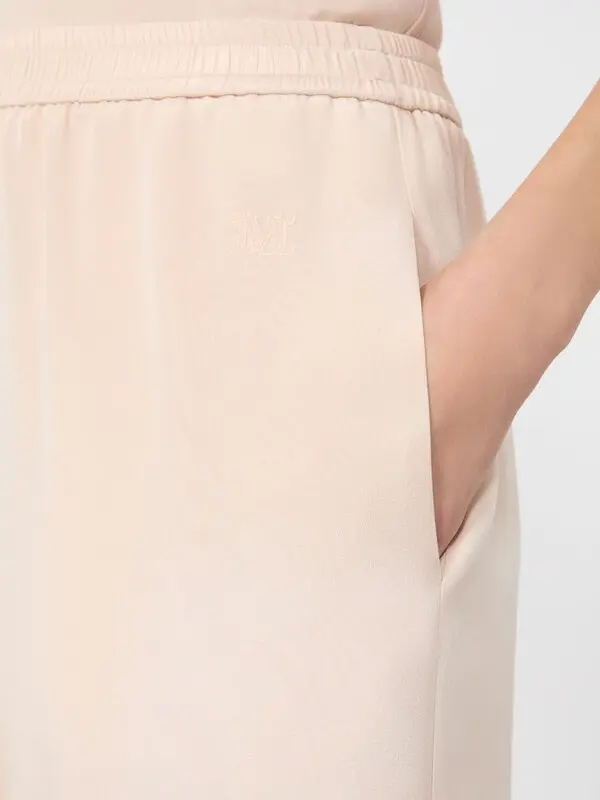 Max Mara Relaxed Fit Heavy Silk Wide-leg Trousers With Monogram Detail