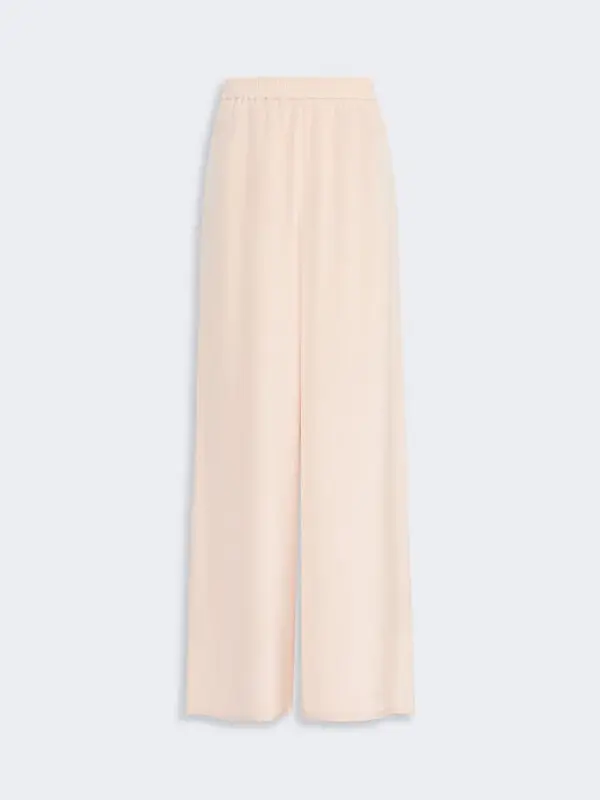 Max Mara Relaxed Fit Heavy Silk Wide-leg Trousers With Monogram Detail