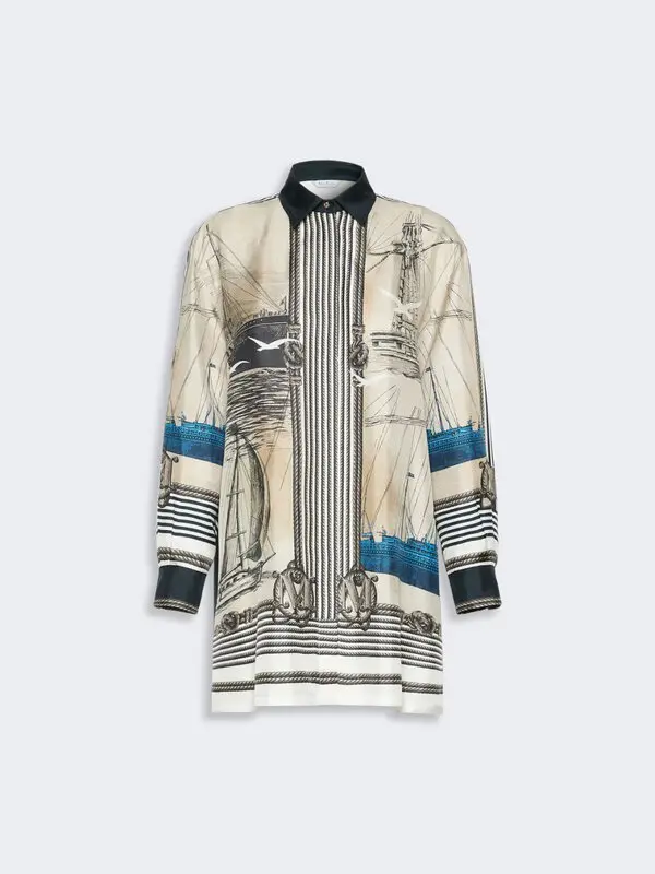 Max Mara Oversized Printed Silk Shirt