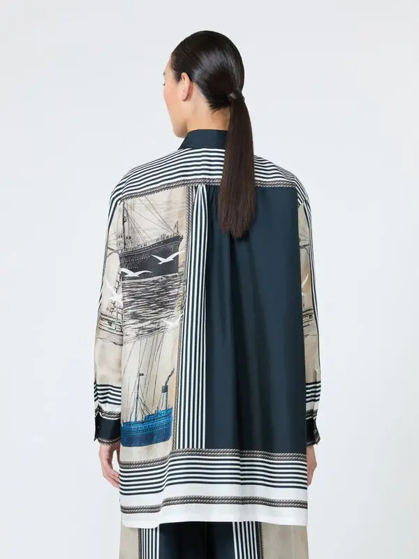 Max Mara Oversized Printed Silk Shirt