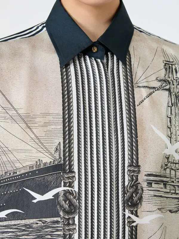 Max Mara Oversized Printed Silk Shirt