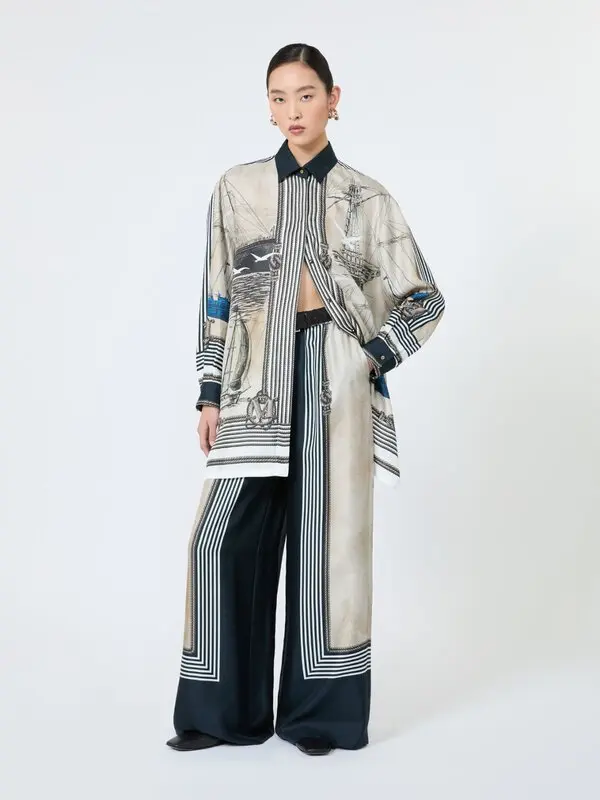 Max Mara Oversized Printed Silk Shirt