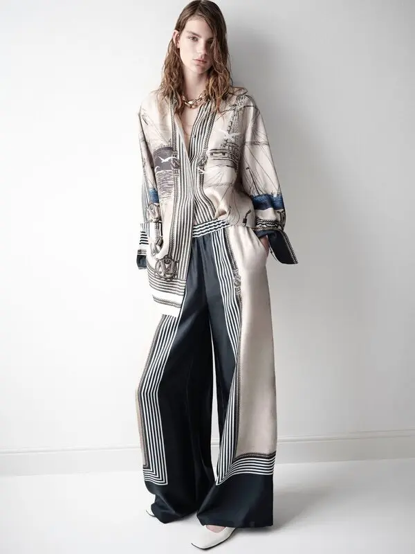 Max Mara Oversized Printed Silk Shirt
