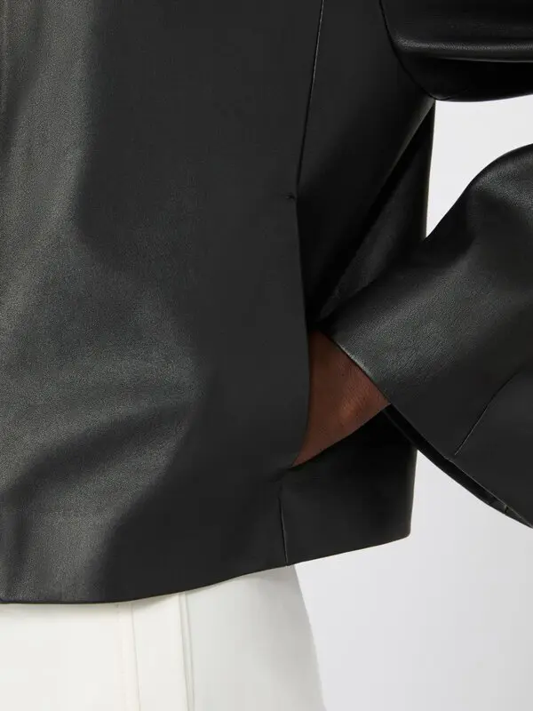 Max Mara Nappa Leather Crew-neck Jacket