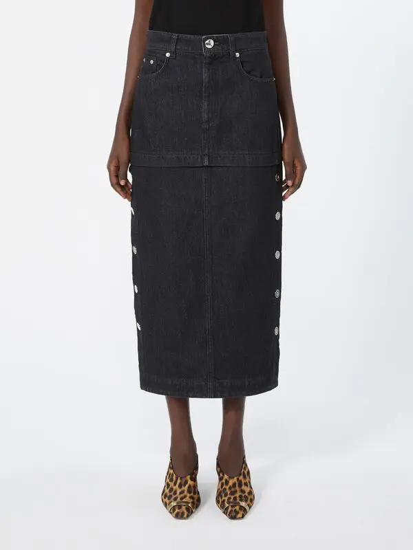 Max Mara Straight-fit Denim Skirt With 2-in-1 Effect