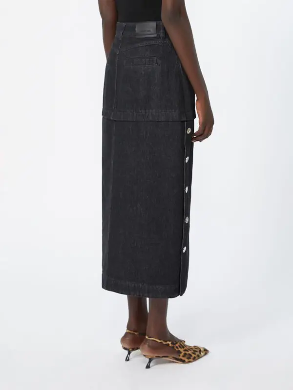Max Mara Straight-fit Denim Skirt With 2-in-1 Effect