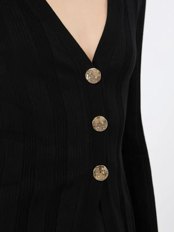 Max Mara Slim-fit Rib-knit Viscose Cardigan With V-neckline