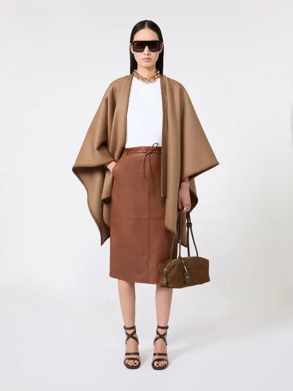 Max Mara Double Wool Broadcloth Cloak - Camel