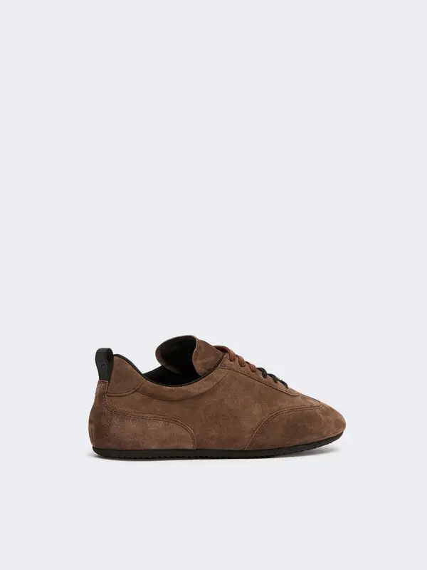 Max Mara Flat Suede Trainers - Dark Brown