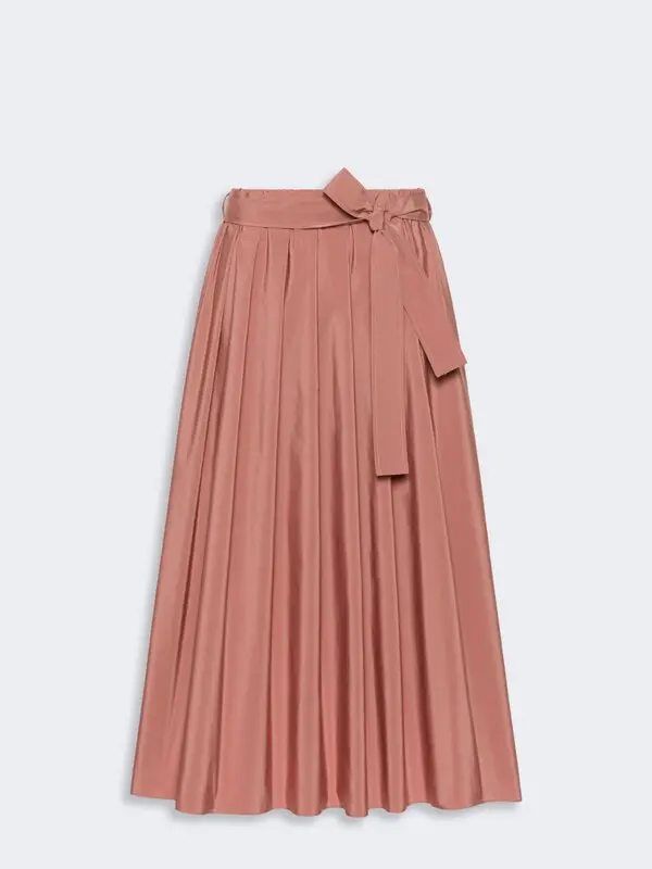 Max Mara Long Cotton-blend Taffeta Skirt - Terra Cotta