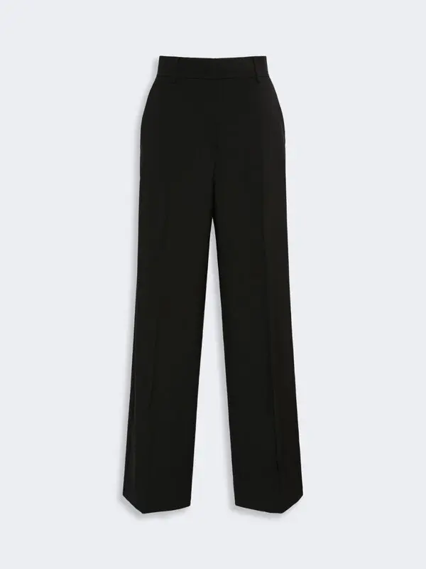 Max Mara Stretch Wool Palazzo Trousers - Black