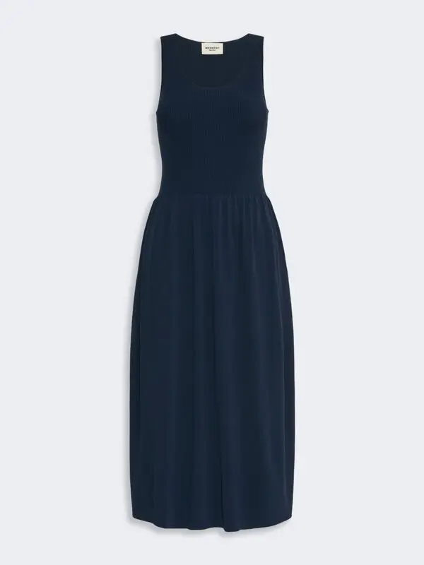 Max Mara Long Viscose Yarn Dress - Navy