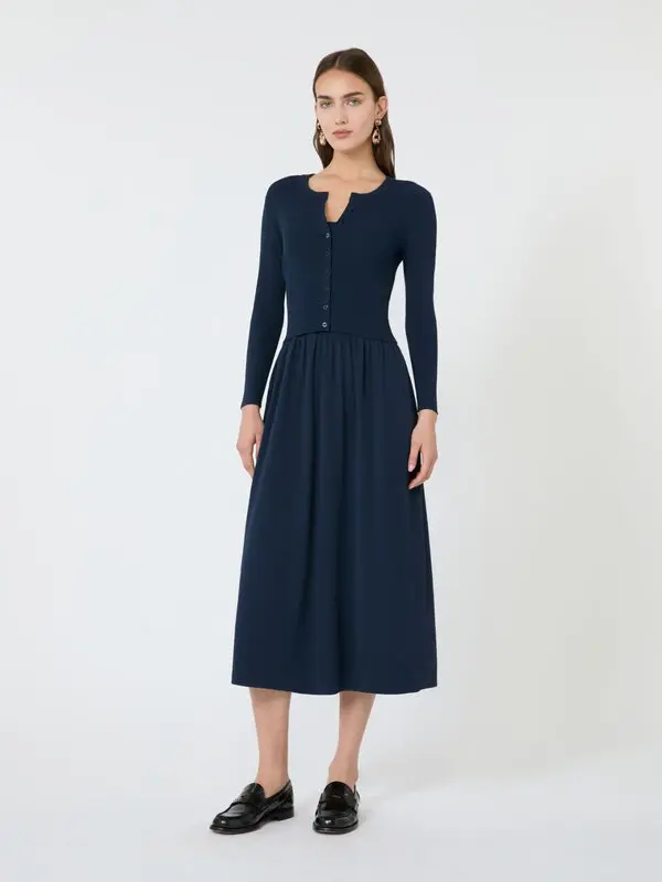 Max Mara Long Viscose Yarn Dress
