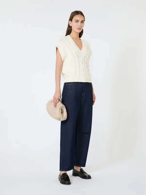 Max Mara Cotton Yarn Cable-knit Vest