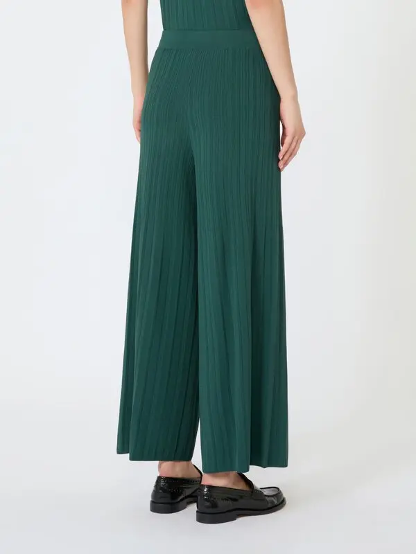 Max Mara Plissé-pleated Viscose Yarn Trousers