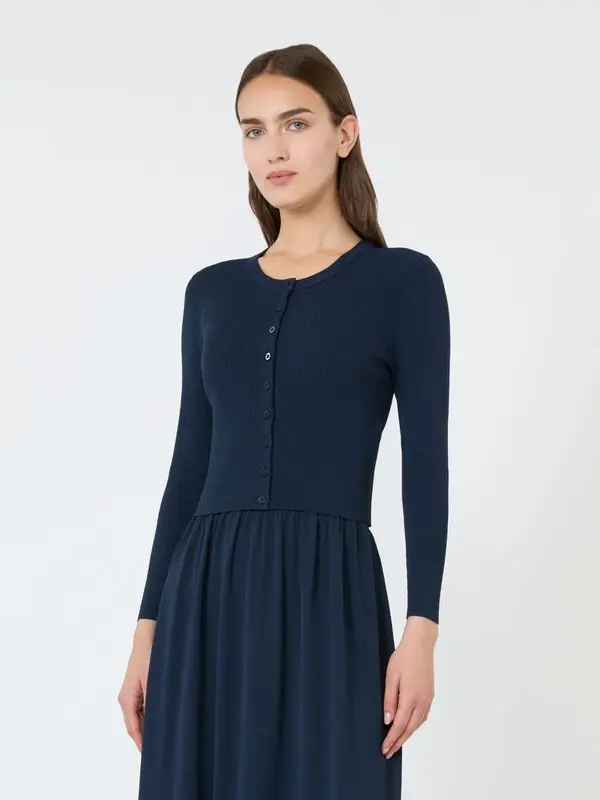 Max Mara Fine Rib-knit Viscose Cardigan
