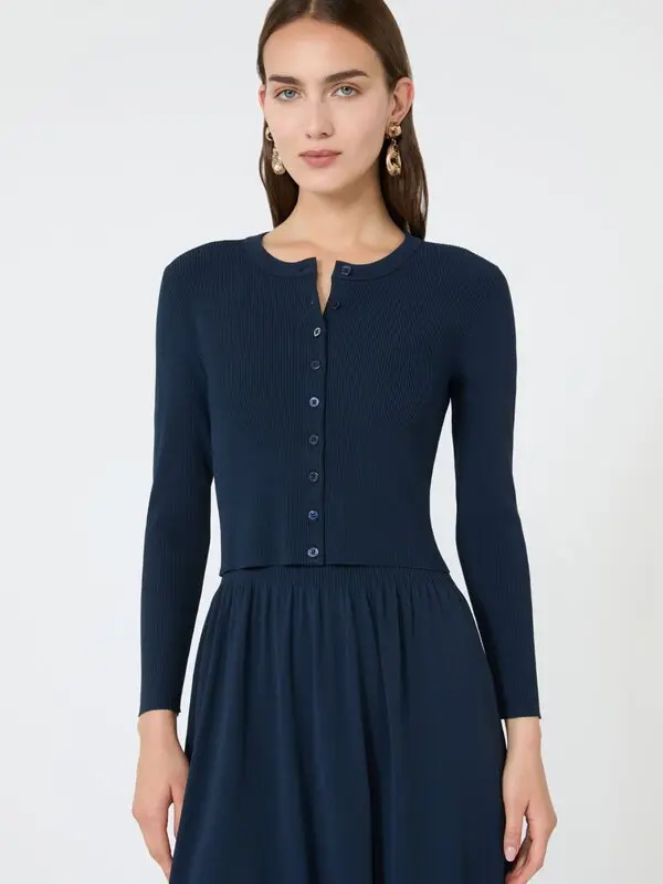 Max Mara Fine Rib-knit Viscose Cardigan