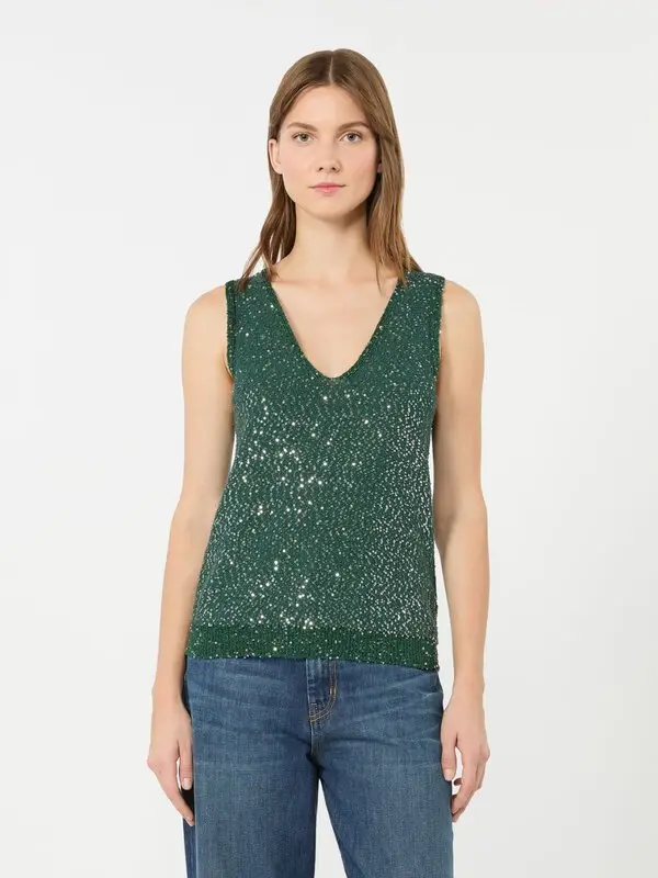 Max Mara Sleeveless Sequin Sweater