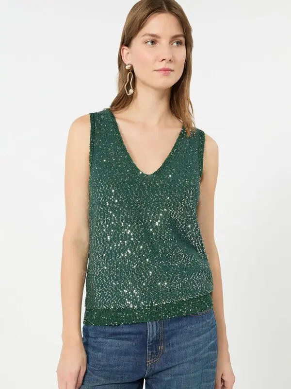 Max Mara Sleeveless Sequin Sweater