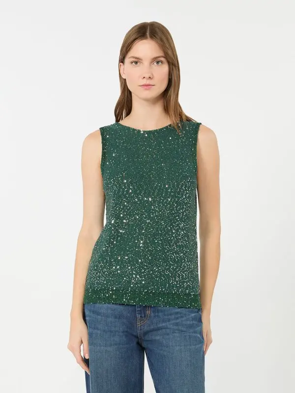 Max Mara Sleeveless Sequin Sweater