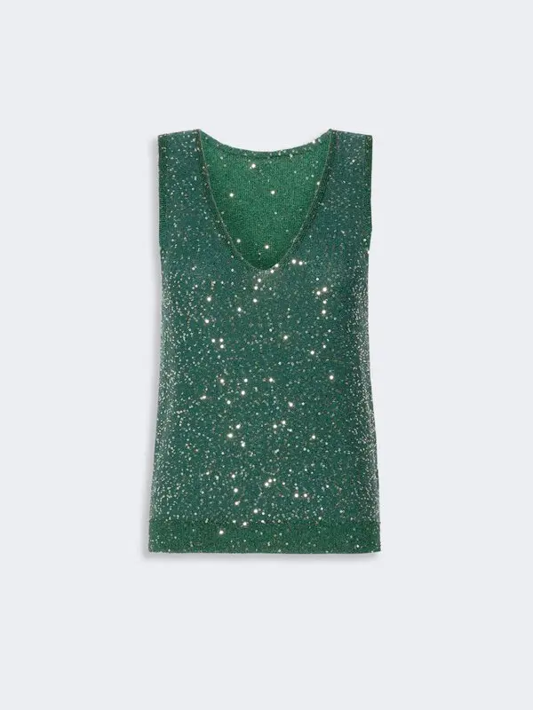 Max Mara Sleeveless Sequin Sweater