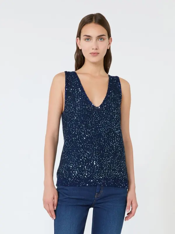 Max Mara Sleeveless Sequined Sweater