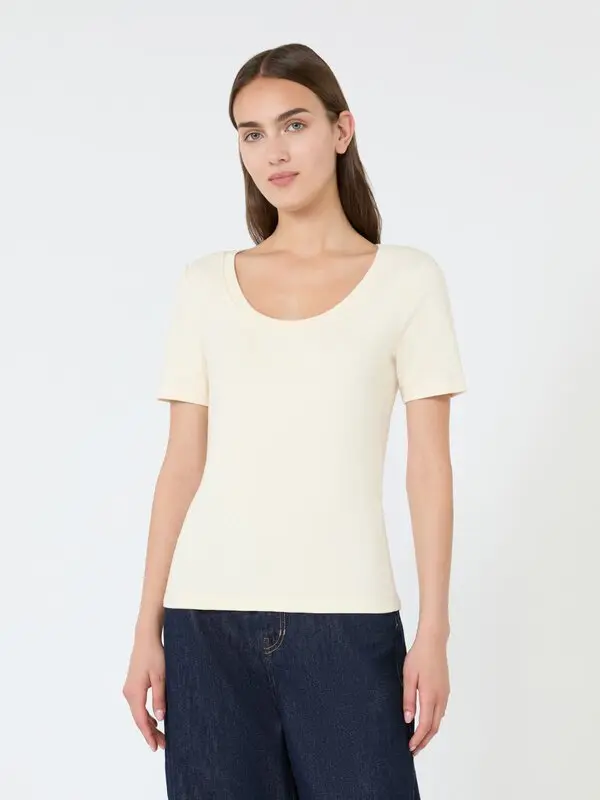 Max Mara Fine Rib-knit Jersey T-shirt