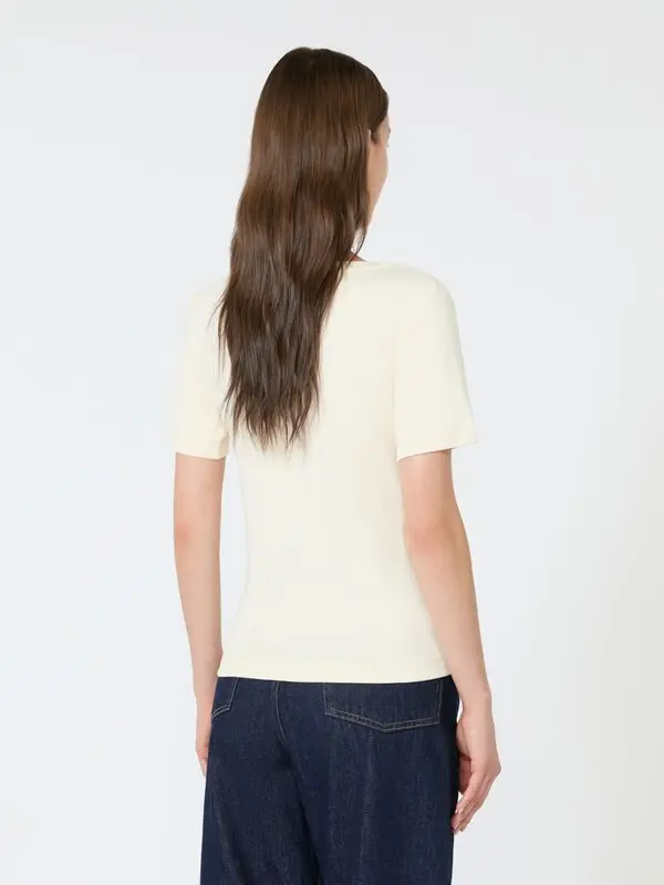 Max Mara Fine Rib-knit Jersey T-shirt