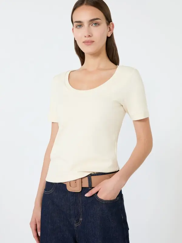 Max Mara Fine Rib-knit Jersey T-shirt