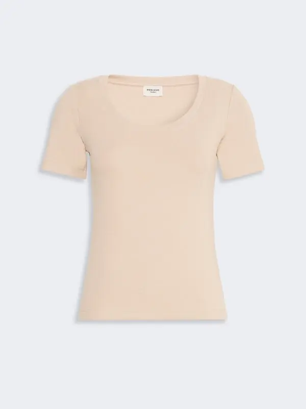 Max Mara Fine Rib-knit Jersey T-shirt - Pink