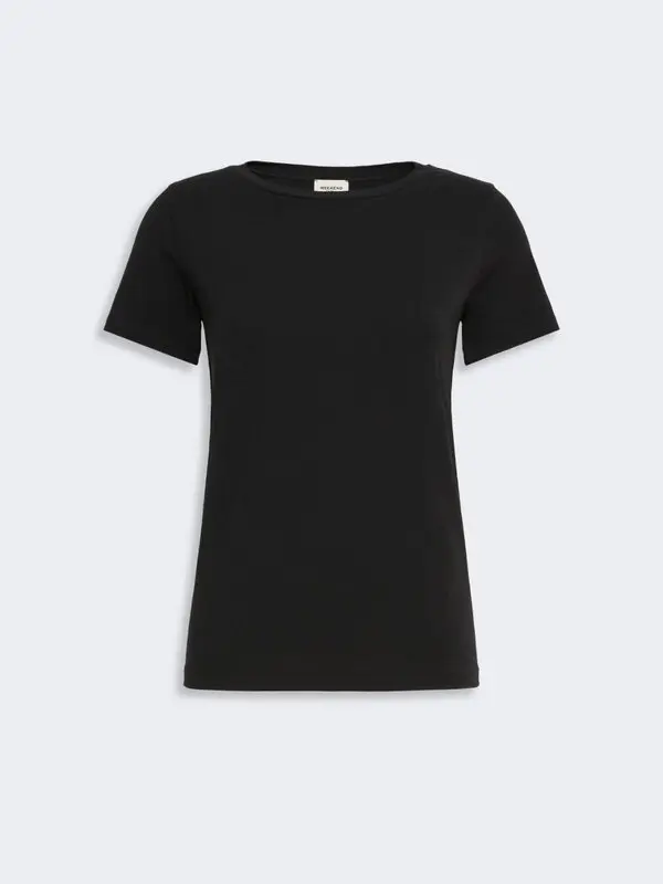 Max Mara Stretch Cotton Jersey T-shirt With Butterfly Logo - Black