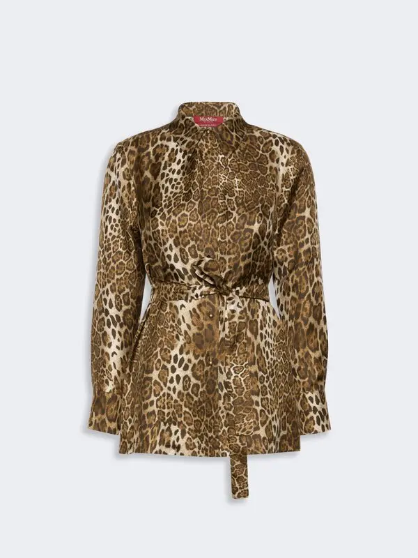 Max Mara Printed Silk Twill Shirt With Belt