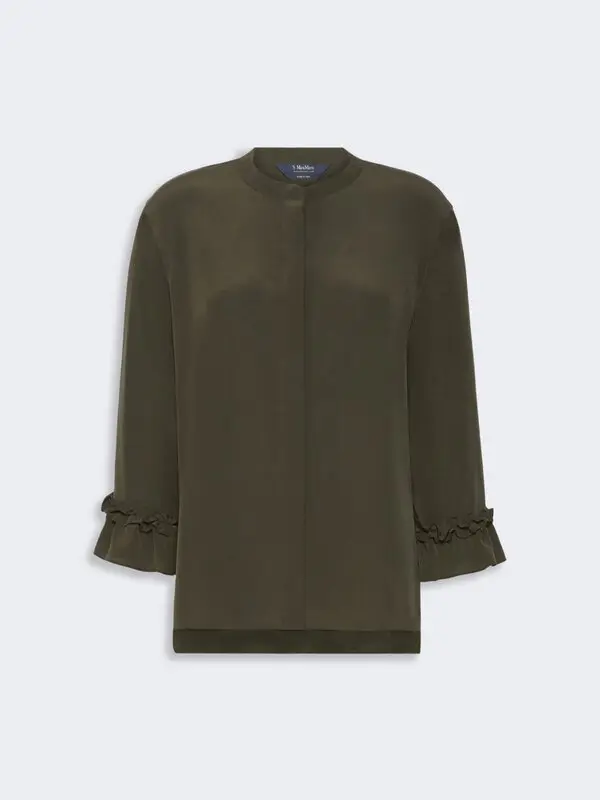 Max Mara Silk Crêpe De Chine Shirt - Kaki